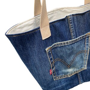 Upcycled Faded Blue Jean Bag No Waste Bag Denim Bag Eco Bag Recycle Bag ...