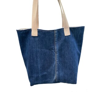Upcycled Faded Blue Jean Bag No Waste Bag Denim Bag Eco Bag Recycle Bag ...