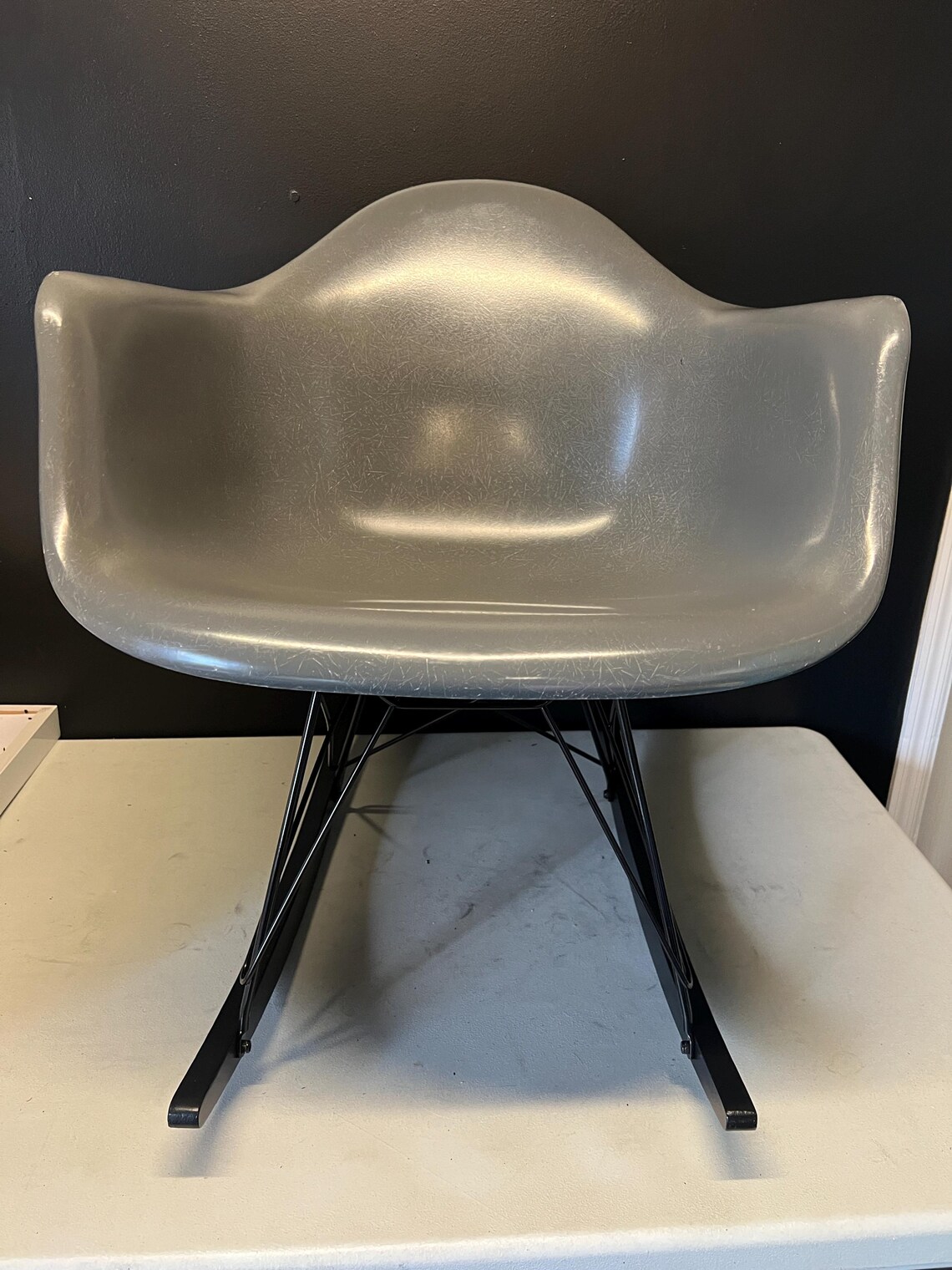 Original HERMAN MILLER Eames GREY Fiberglass Rocker Shell Chair - Etsy
