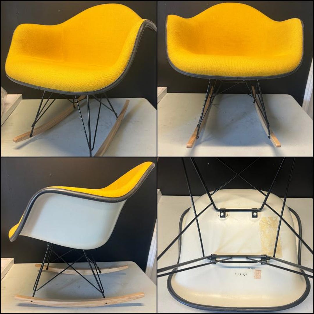 Original HERMAN MILLER Eames YELLOW Fiberglass Rocker Shell Chair - Etsy
