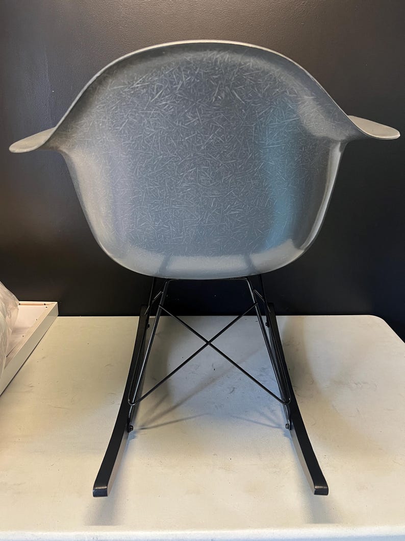 Original HERMAN MILLER Eames GREY Fiberglass Rocker Shell Chair - Etsy