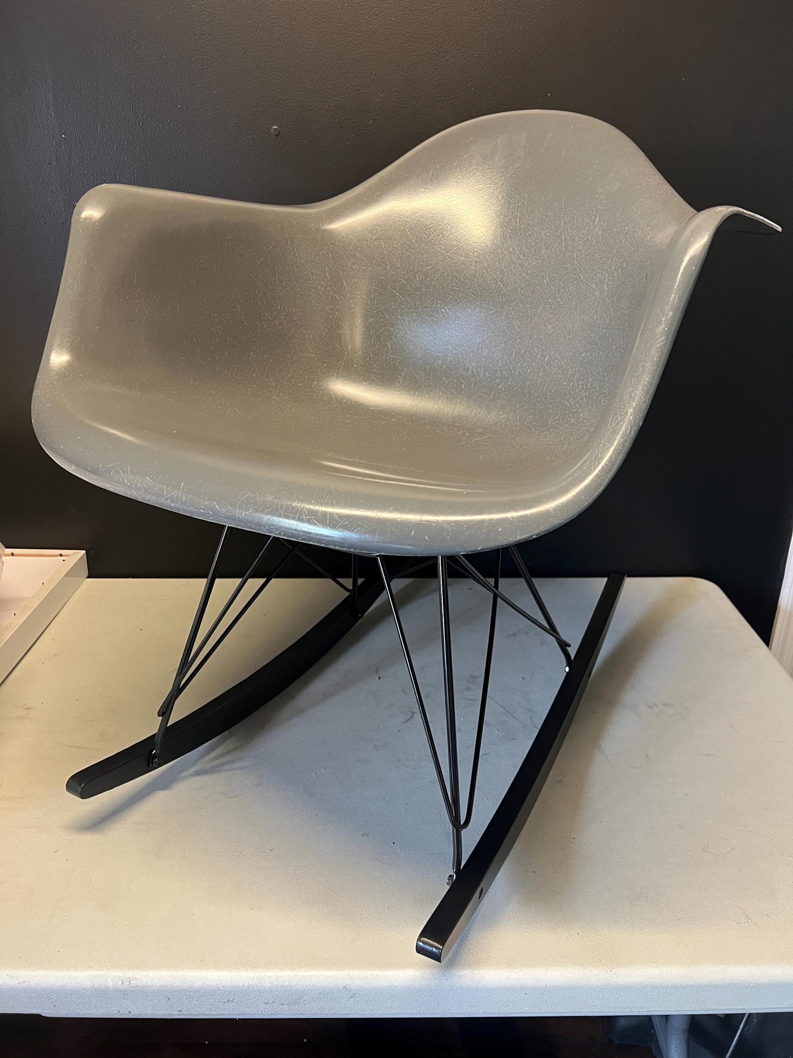Original HERMAN MILLER Eames GREY Fiberglass Rocker Shell Chair - Etsy