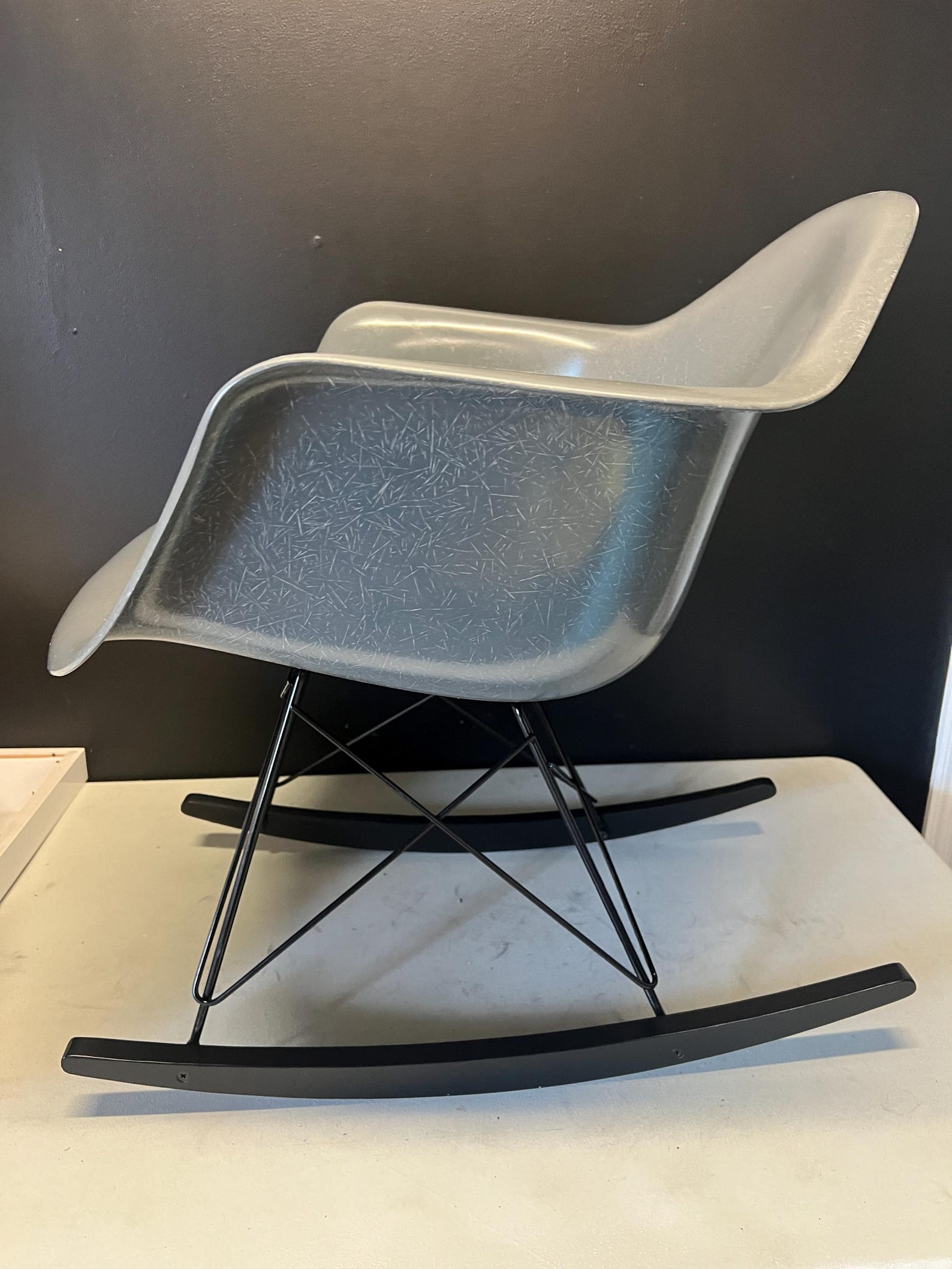 Original HERMAN MILLER Eames GREY Fiberglass Rocker Shell Chair - Etsy