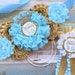 Baby Blue Royal Gold Prince Flower Sash, Baby Gold Maternity Sash, Blue ...
