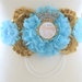 Baby Blue Royal Gold Prince Flower Sash, Baby Gold Maternity Sash, Blue ...