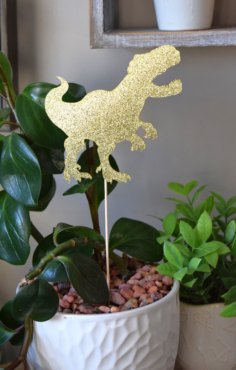 Gold Dinosaur Topper Dinosaur Baby Shower Dinosaur Party - Etsy