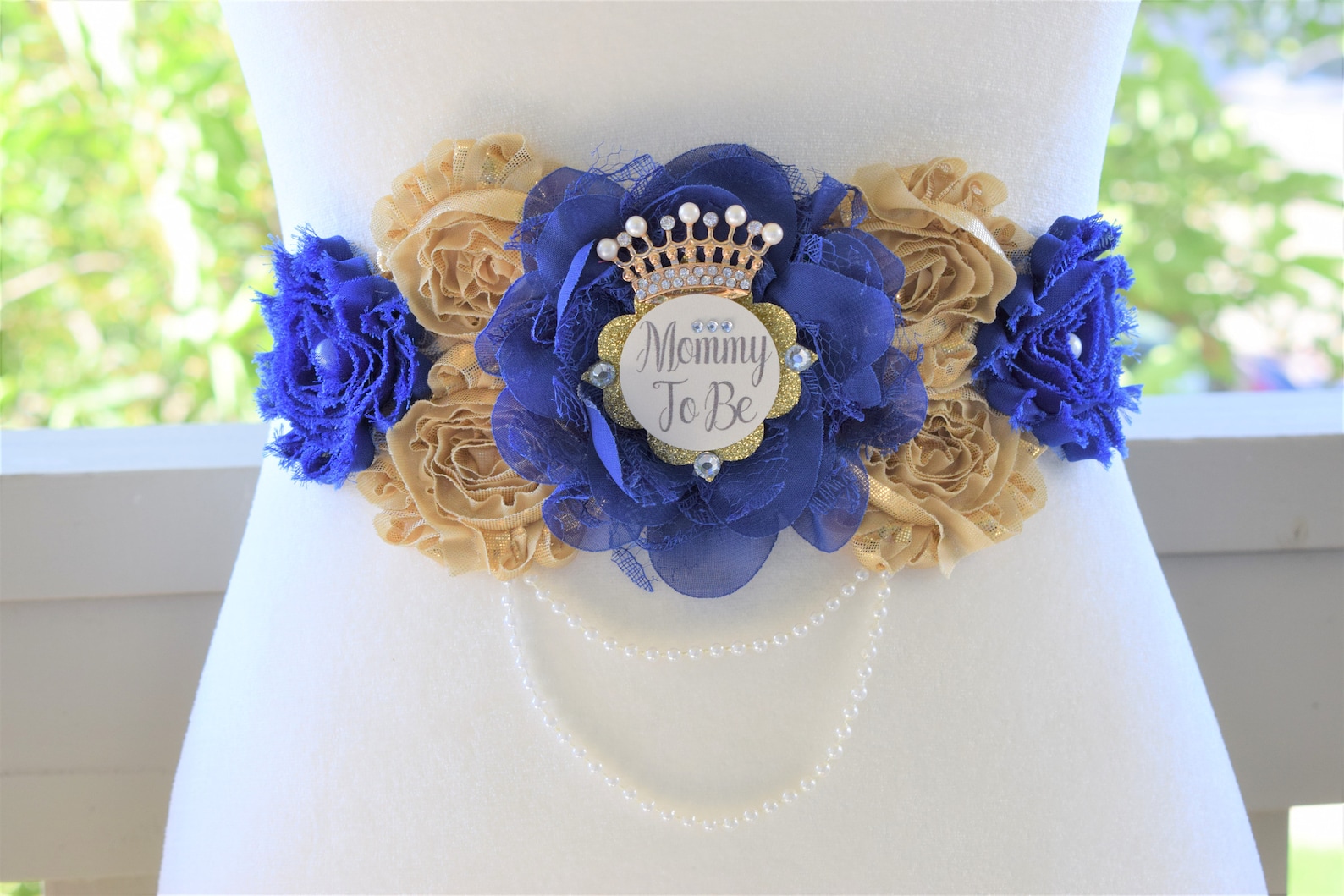 Royal Gold Prince Flower Sash, Royal Gold Maternity Sash, Royal Gold ...