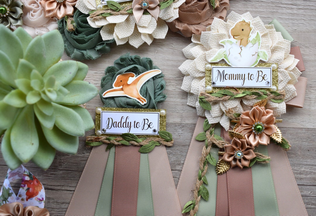 Boho Dinosaur Baby Shower, Dinosaur Mommy to Be Ribbon, Dinosaur ...