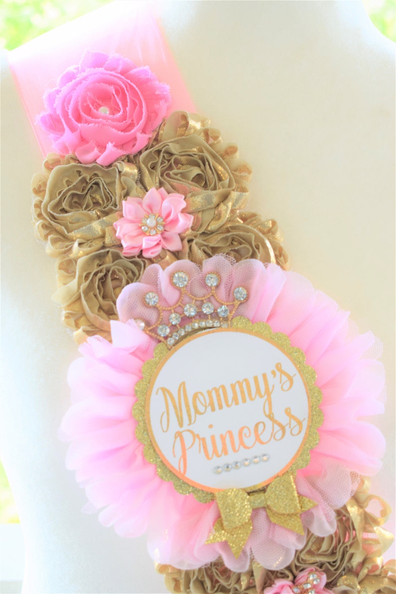 Pink Gold Princess Shoulder Sash Royal Princess Gold Shoulder - Etsy