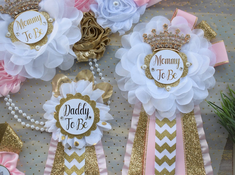 Pink Gold Princess Flower Sash Pink Gold Maternity Sash Pink - Etsy