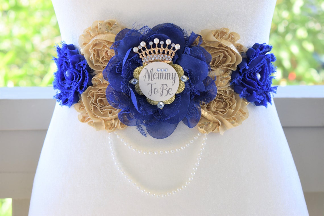Royal Gold Prince Flower Sash Royal Gold Maternity Sash - Etsy