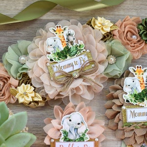 Jungle Safari Boho Baby Shower, Safari Sage Maternity Sash, Animal ...