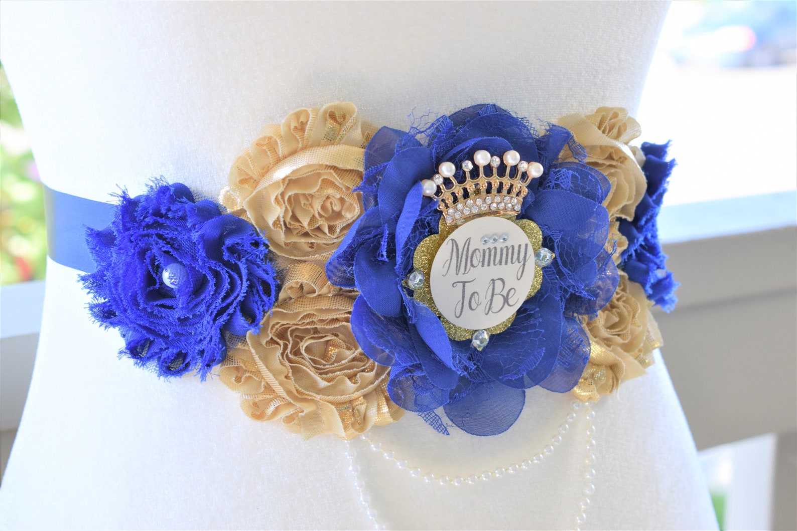 Royal Gold Prince Flower Sash, Royal Gold Maternity Sash, Royal Gold ...