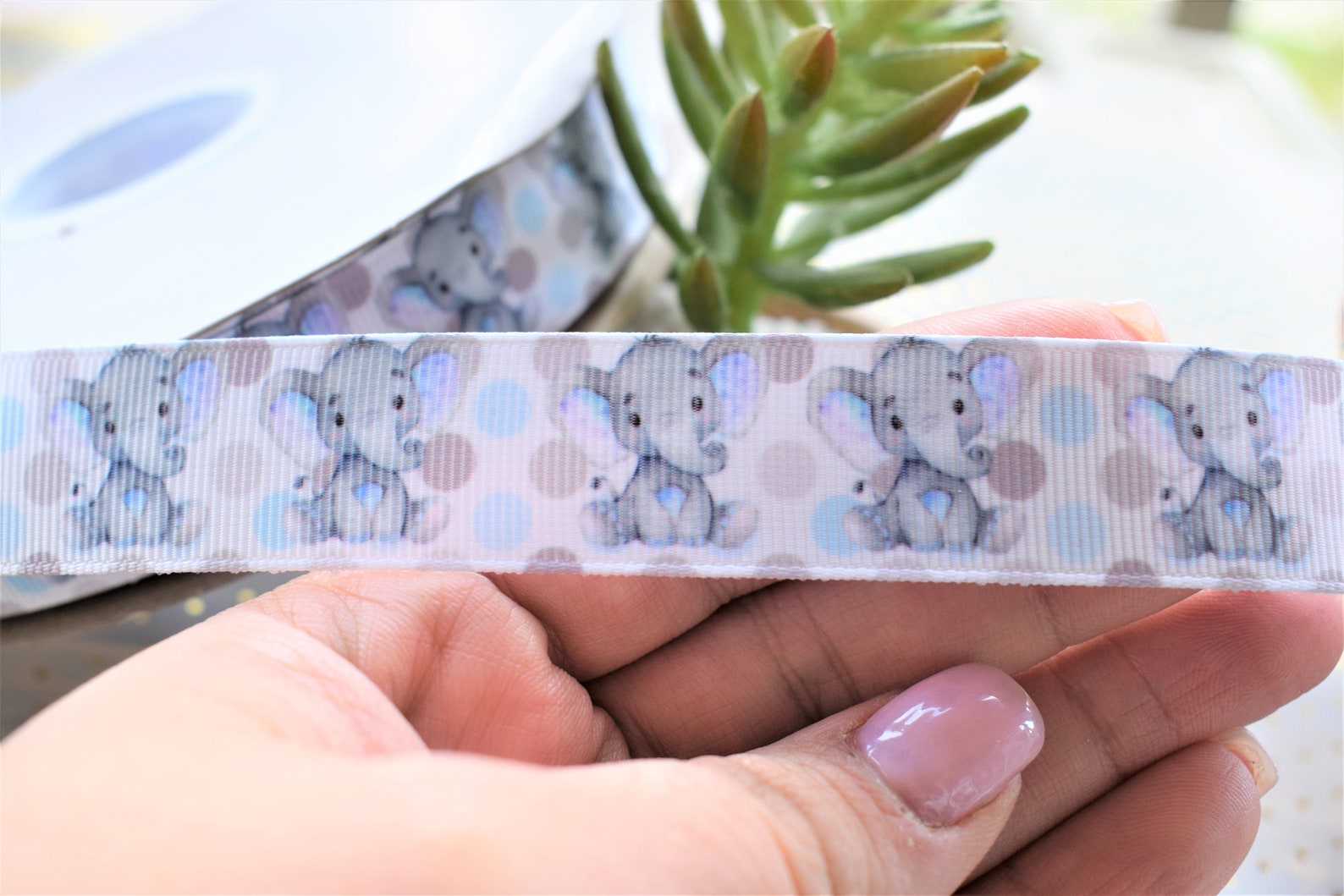 Blue Elephant Baby Shower Ribbon Boy Baby Elephant Ribbon - Etsy