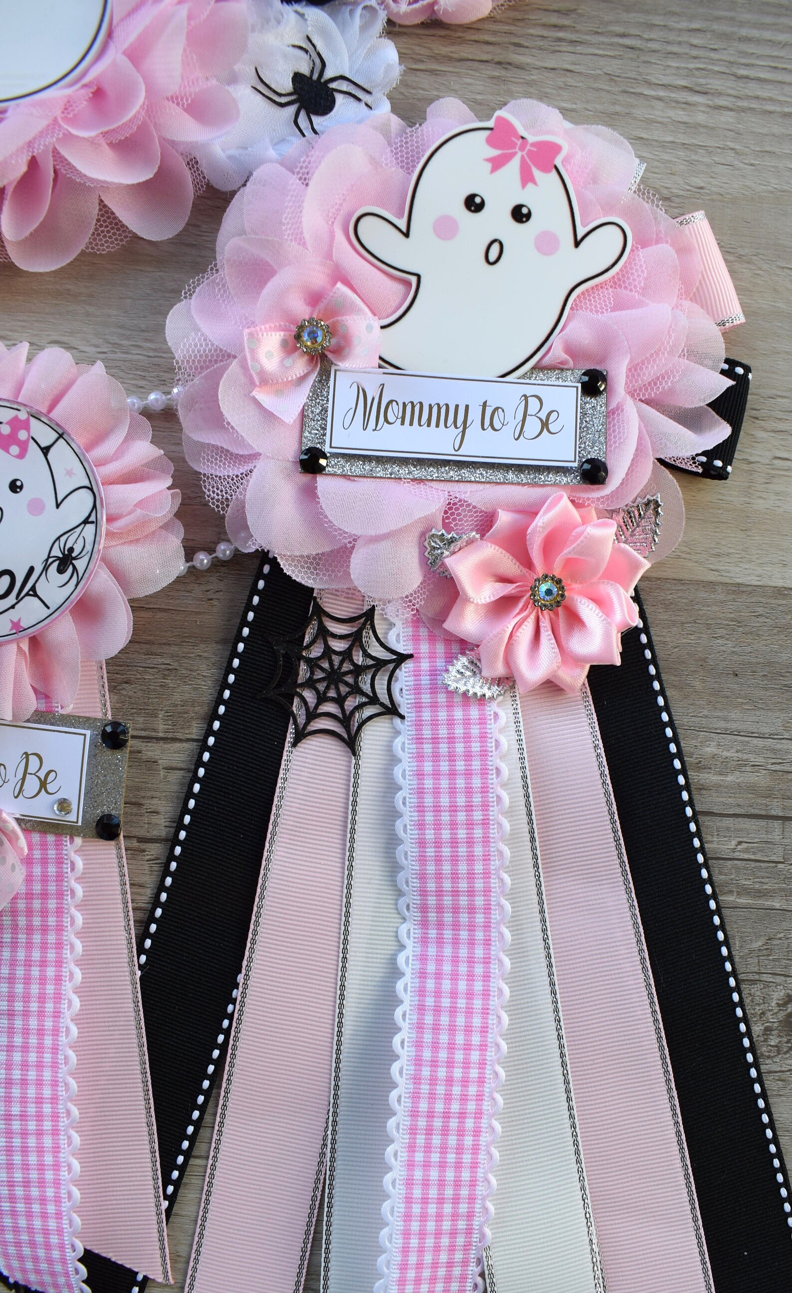 Girl Pink Ghost Halloween Baby Shower, Pink Maternity Sash, Mommy to Be ...