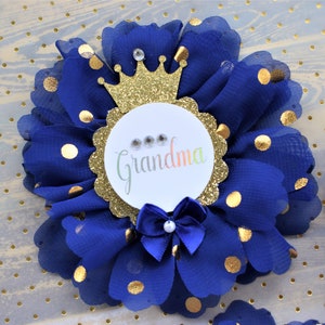Royal Blue Prince Baby Shower, Royal Prince Family Pin, Royal Blue Gold ...