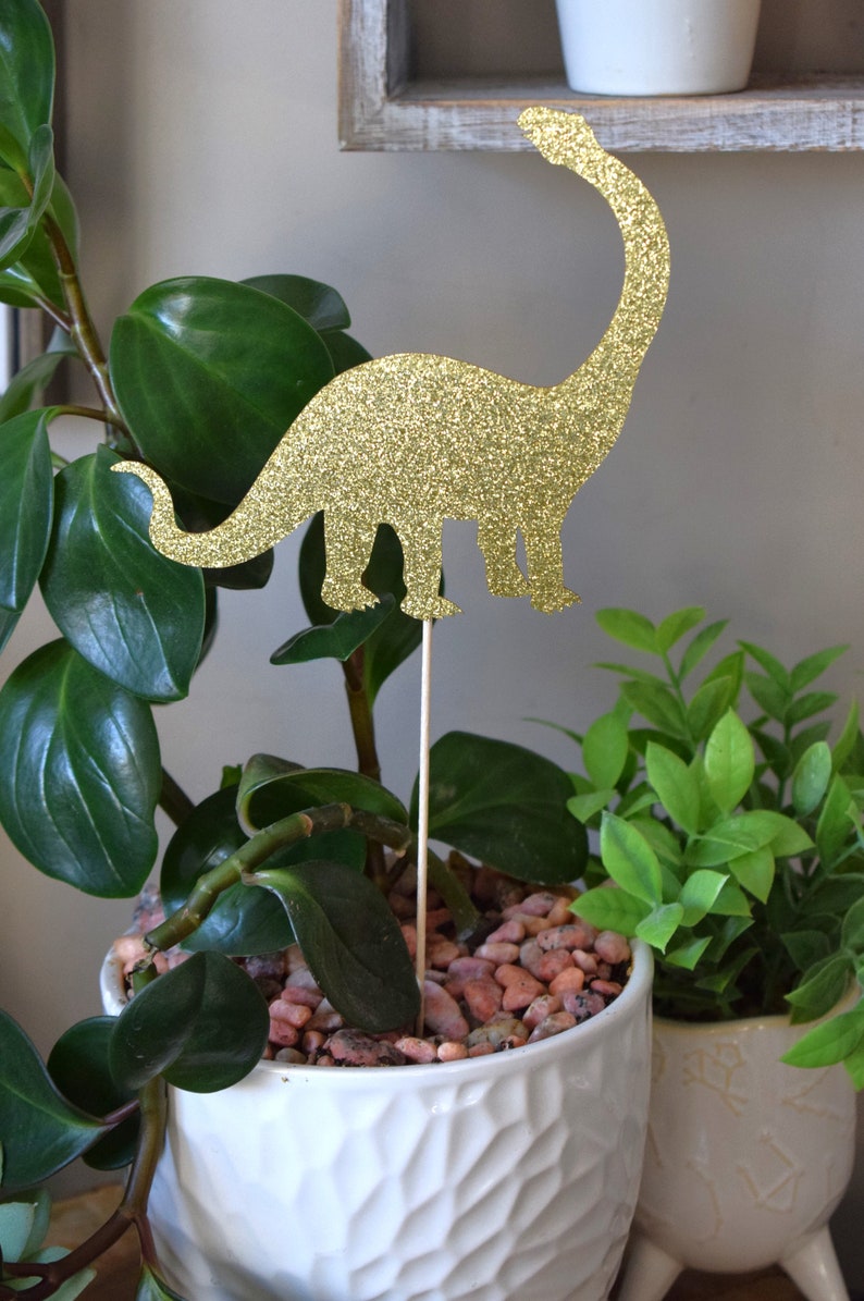 Gold Dinosaur Topper Dinosaur Baby Shower Dinosaur Party - Etsy