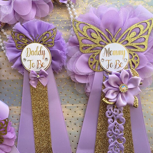 Purple and Gold Lavender Baby Shower Mommy to Be Maternity - Etsy