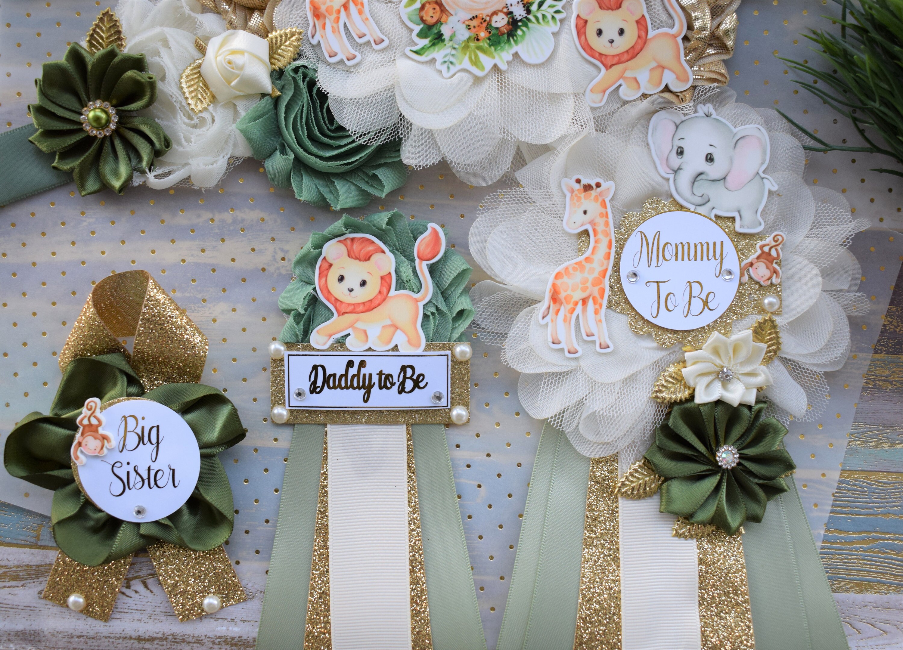 Animal Safari Baby Shower Sash and Pin Set Jungle Safari Baby | Etsy Canada