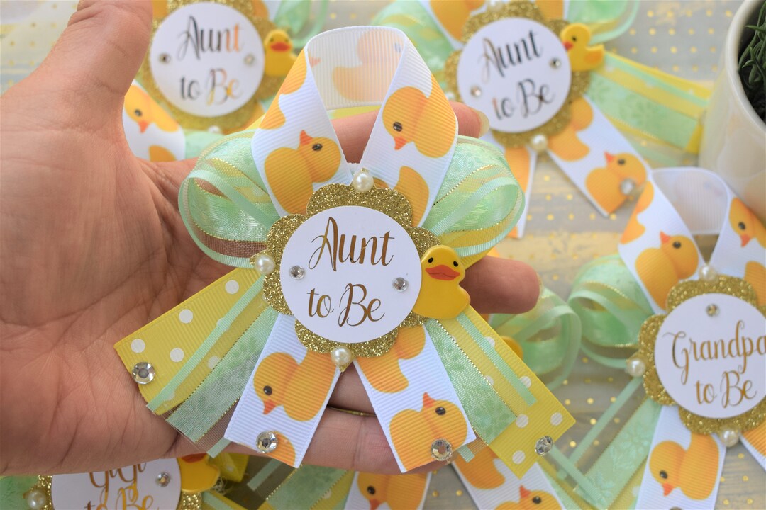 Rubber Ducky Corsage Pin Set, Aqua Rubber Ducky Baby Shower, Daddy to ...