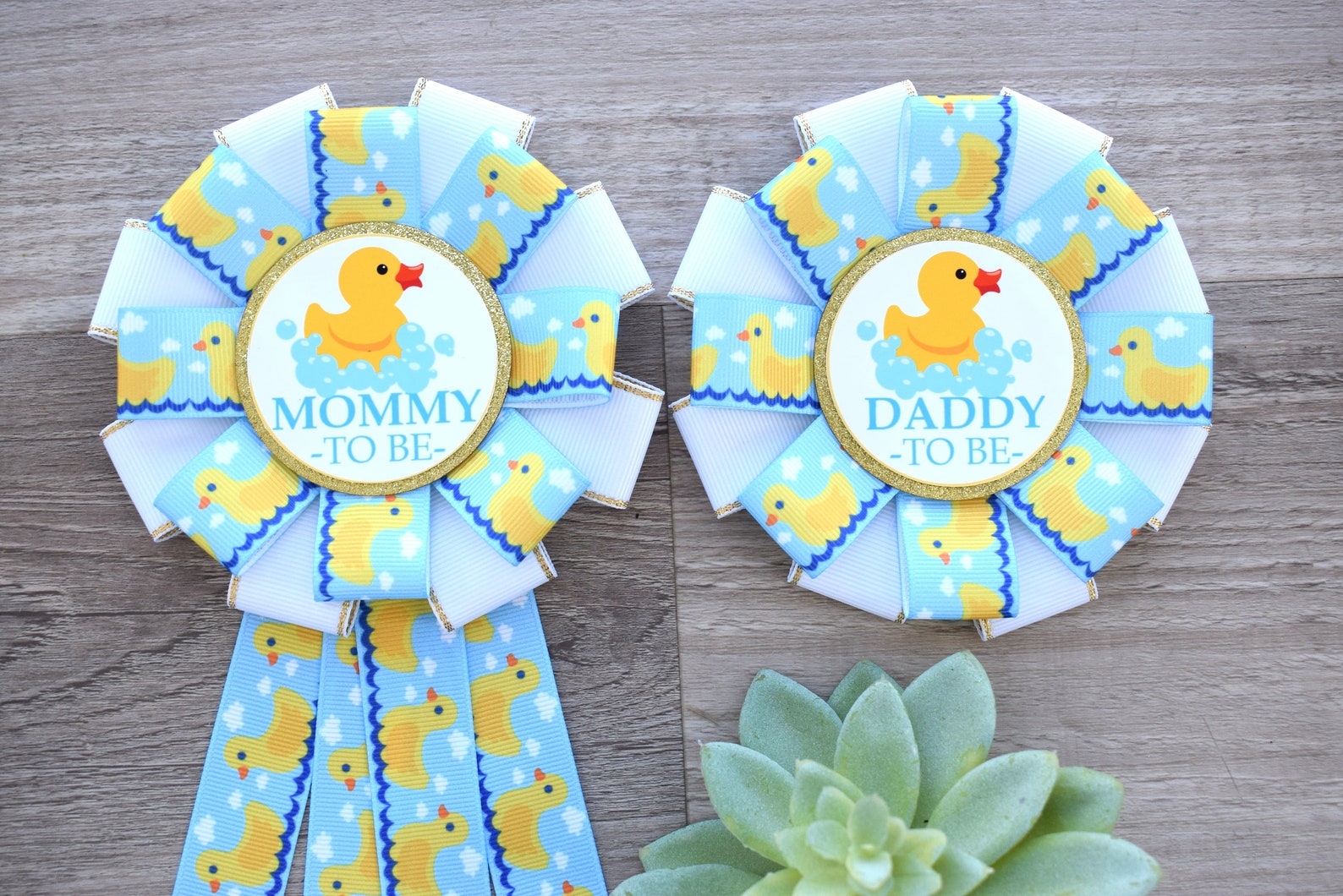 Yellow Ducky Baby Shower, Rubber Duck Mommy to Be Ribbon, Yellow Rubber ...