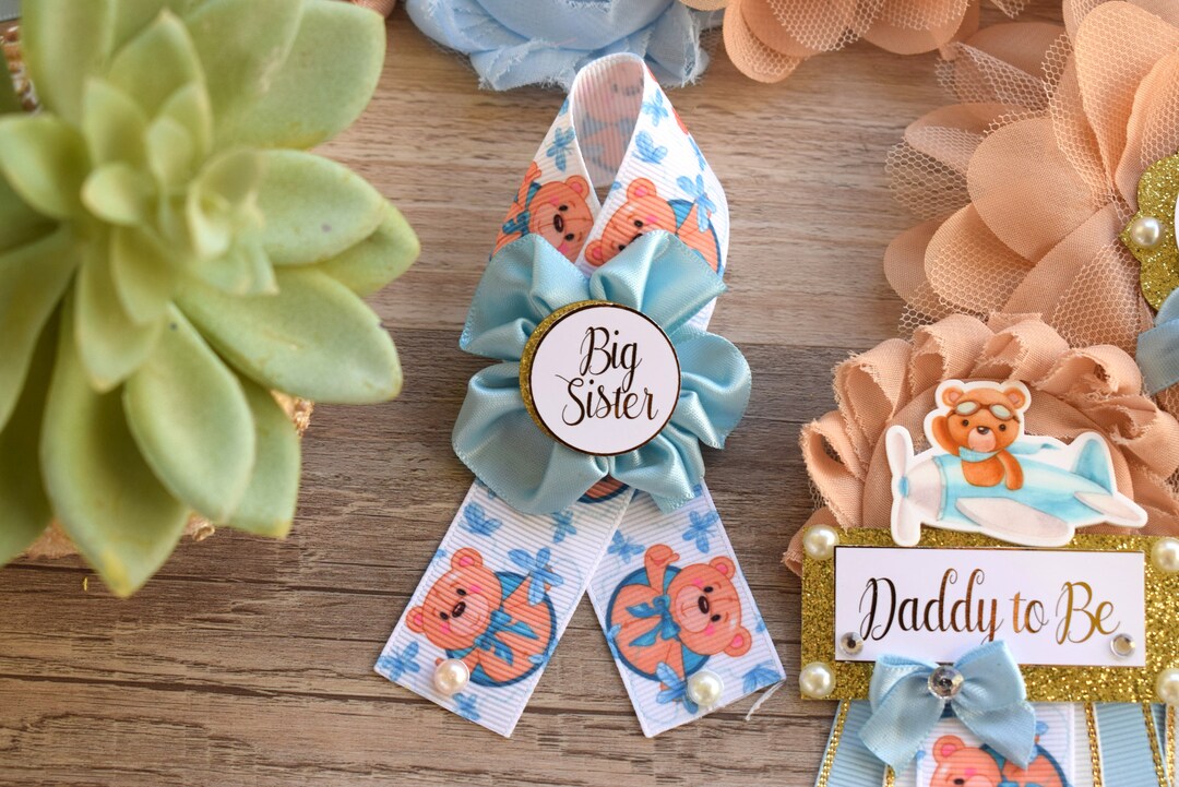 Blue Teddy Bear Baby Shower, Teddy Bear Blue Maternity Sash, Teddy Bear ...