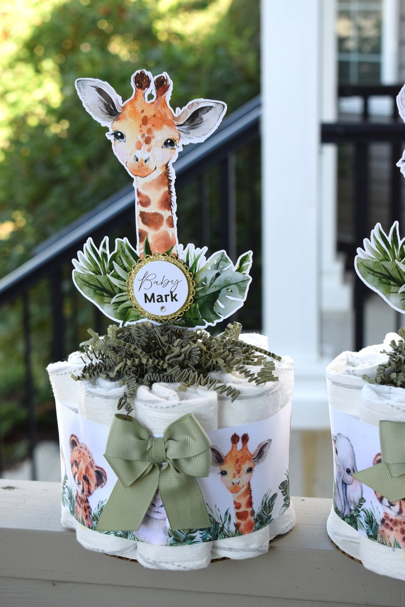 Jungle Safari Mini Diaper Cake Baby Shower Baby Shower - Etsy