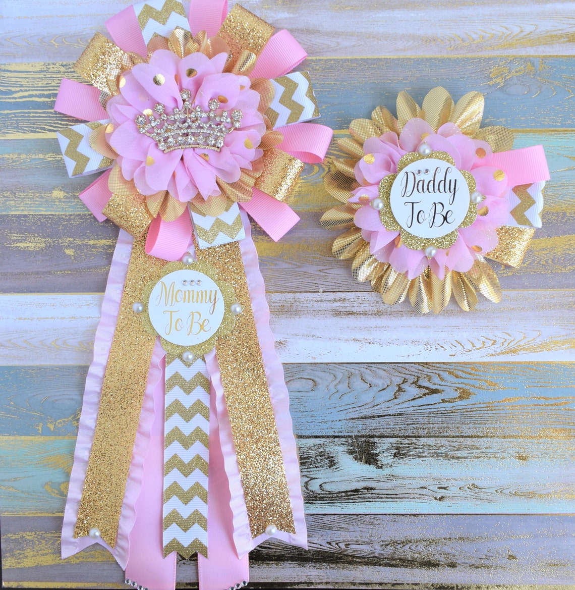 Pink Gold Princess Corsage Pin, Pink Gold Princess Pin, Mommy and Daddy ...