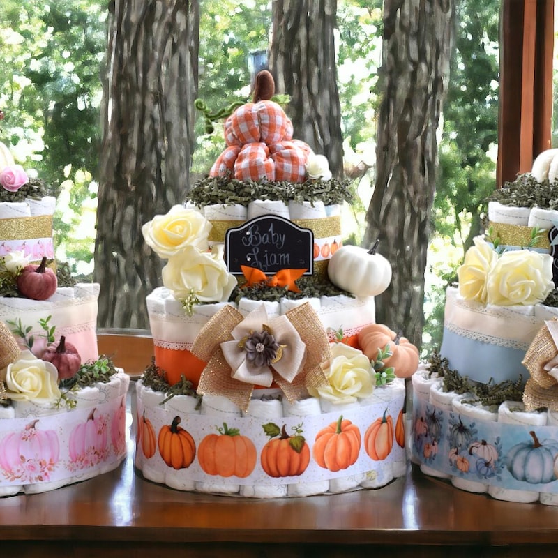 Pumpkin Diaper Cake - Etsy