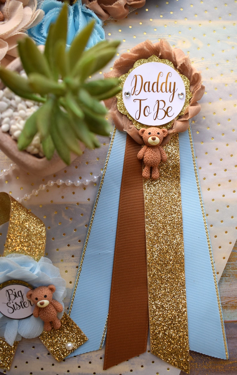 Blue Bear Baby Shower, Teddy Bear Blue Maternity Sash, Teddy Bear ...