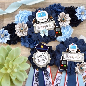 Police Baby Shower, Navy Blue Grey Maternity Sash, Police Mommy to Be ...