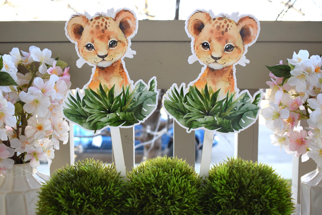 Lion Cake Toppers, Safari Baby Shower Party, Lion King Baby Shower ...
