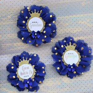 Royal Blue Prince Baby Shower, Royal Prince Family Pin, Royal Blue Gold ...