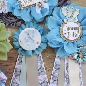 Boy Blue Elephant Baby Shower, Blue Grey Elephant Maternity Sash, Boy ...