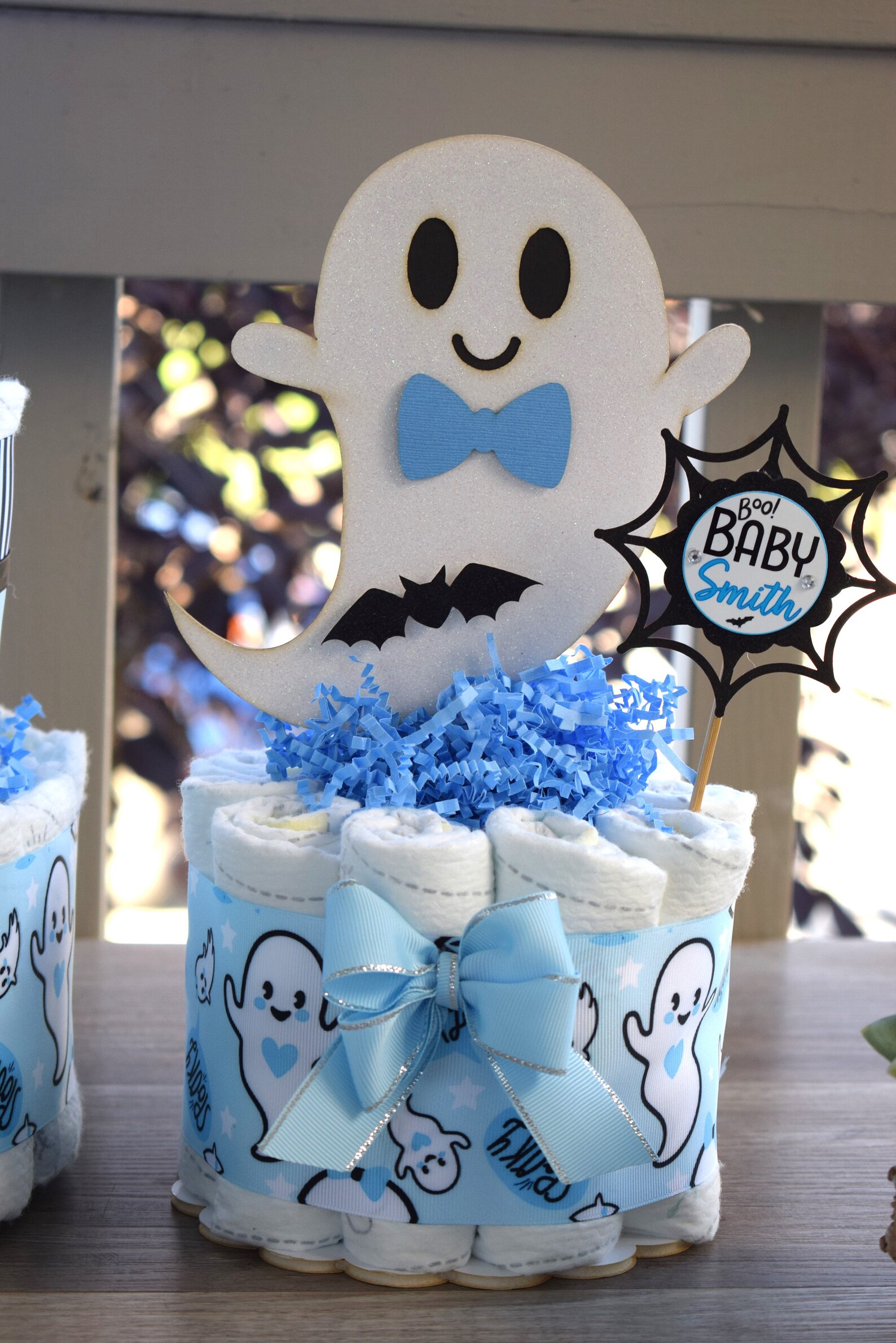 Ghost Diaper Cake Baby Shower, Boy & Girl Halloween Baby Shower ...
