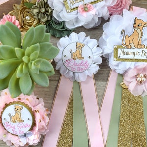 Nala Baby Shower Set, Maternity Sash, Pink Nala Maternity Sash, Lion ...