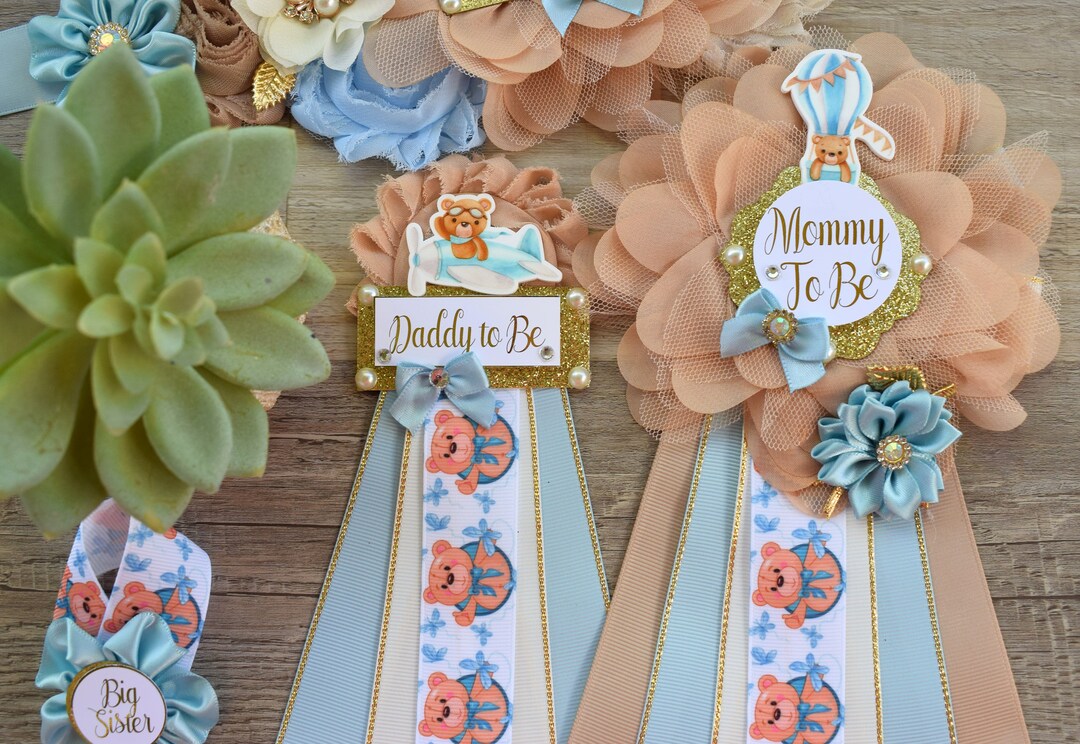 Blue Teddy Bear Baby Shower, Teddy Bear Blue Maternity Sash, Teddy Bear ...