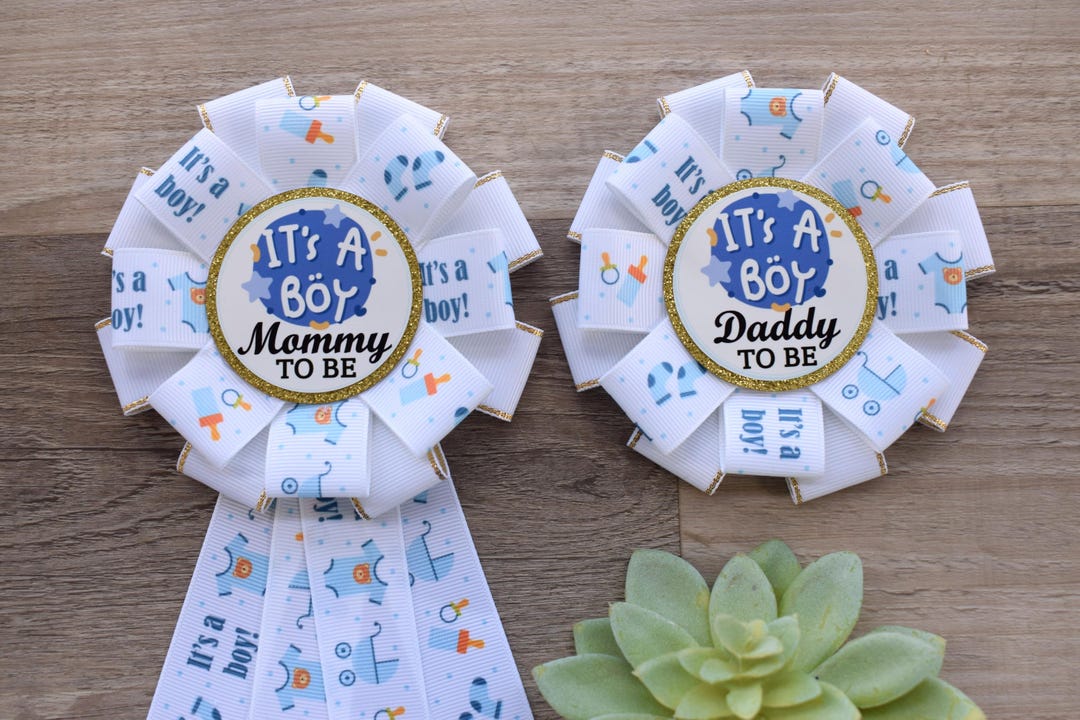 It's a Boy Pins Baby Shower, Baby Boy Mommy to Be Ribbon Pin, It's a ...