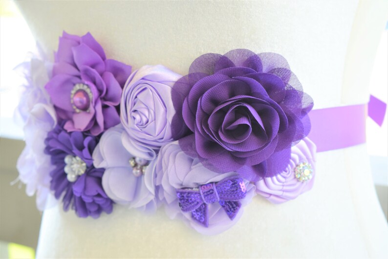 Purple Belly Sash, Violet Maternity Belly Sash, Lavender Sash, Purple ...