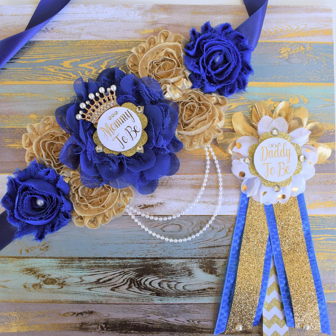 Royal Gold Prince Flower Sash, Royal Gold Maternity Sash, Royal Gold ...
