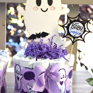 Ghost Diaper Cake Baby Shower, Boy & Girl Halloween Baby Shower ...