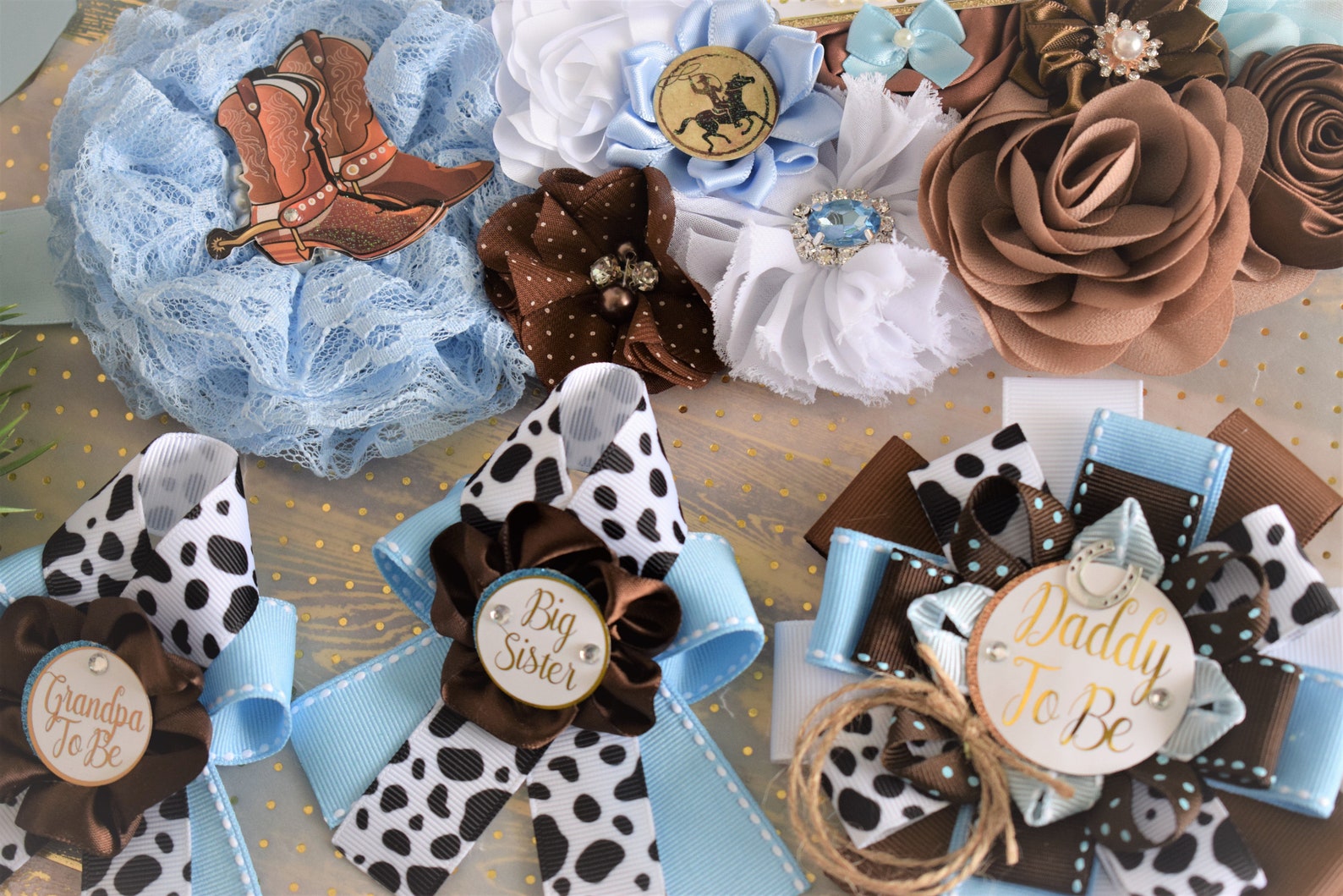 Blue Cowboy Baby Shower Blue Cowboy Maternity Sash Boy - Etsy