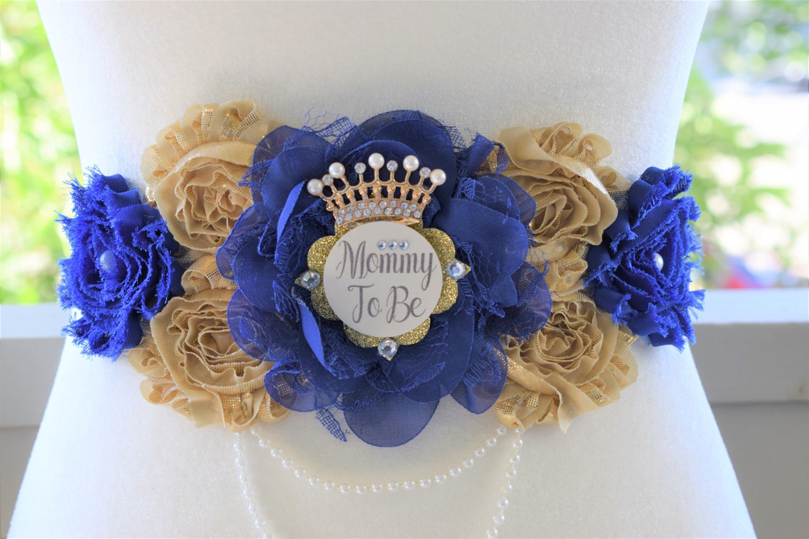 Royal Gold Prince Flower Sash Royal Gold Maternity Sash - Etsy