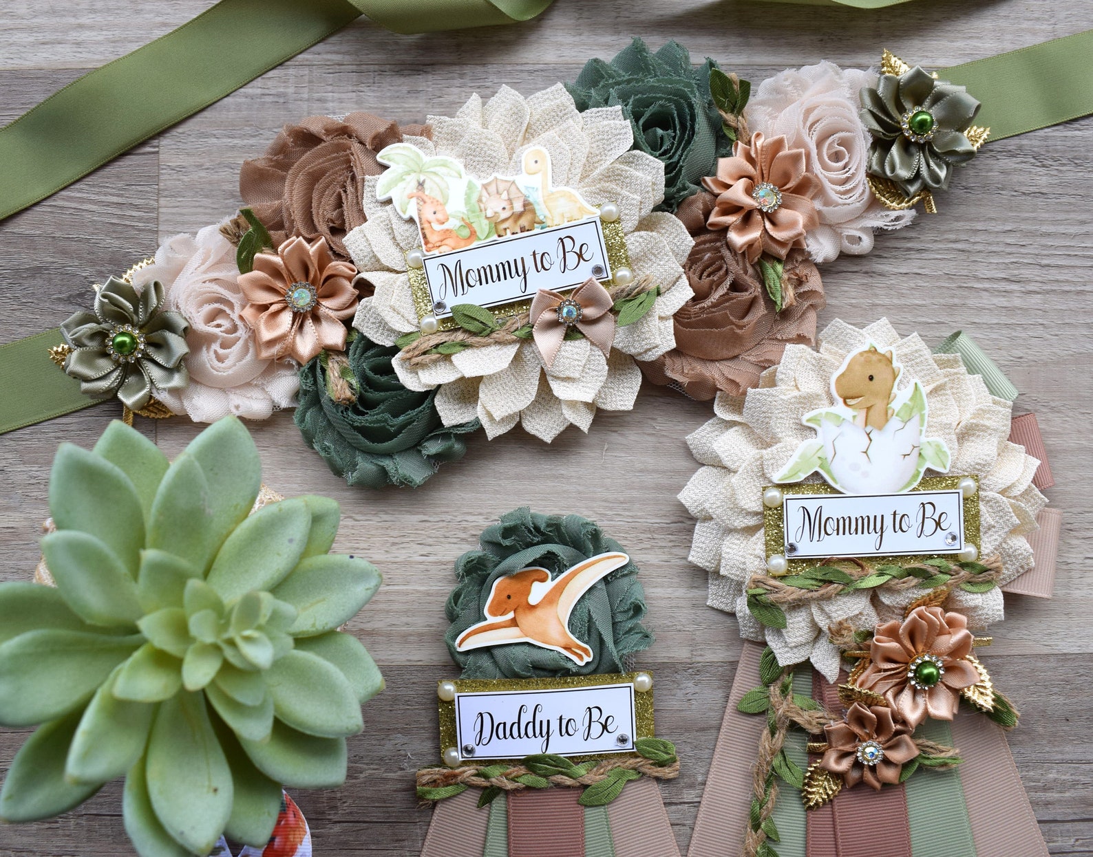 Boho Dinosaur Baby Shower Dinosaur Mommy to Be Ribbon - Etsy