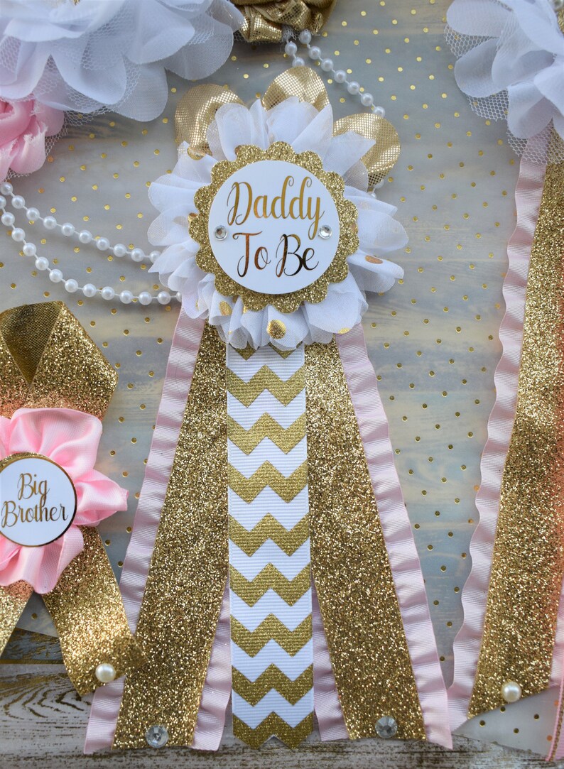 Pink Gold Princess Flower Sash Pink Gold Maternity Sash Pink | Etsy