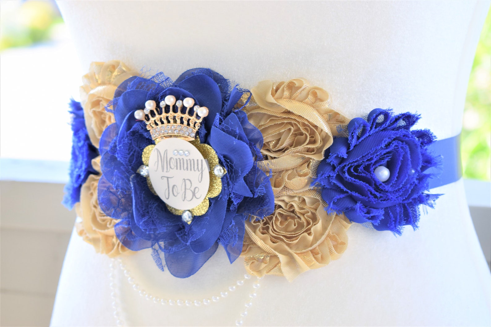 Royal Gold Prince Flower Sash, Royal Gold Maternity Sash, Royal Gold ...