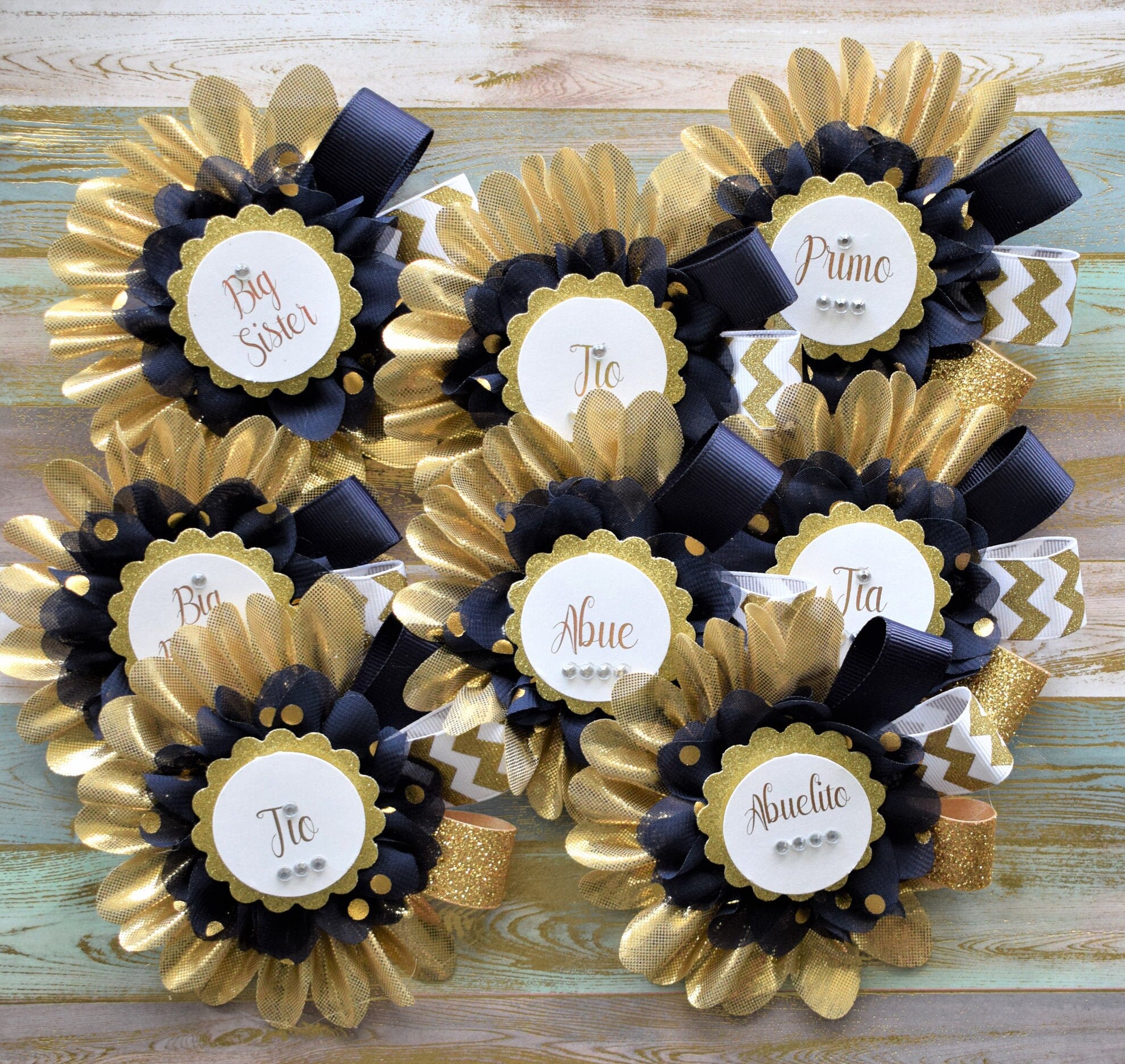 Navy Gold Family Pin Navy Gold Guest Pin Navy Gold Baby | Etsy