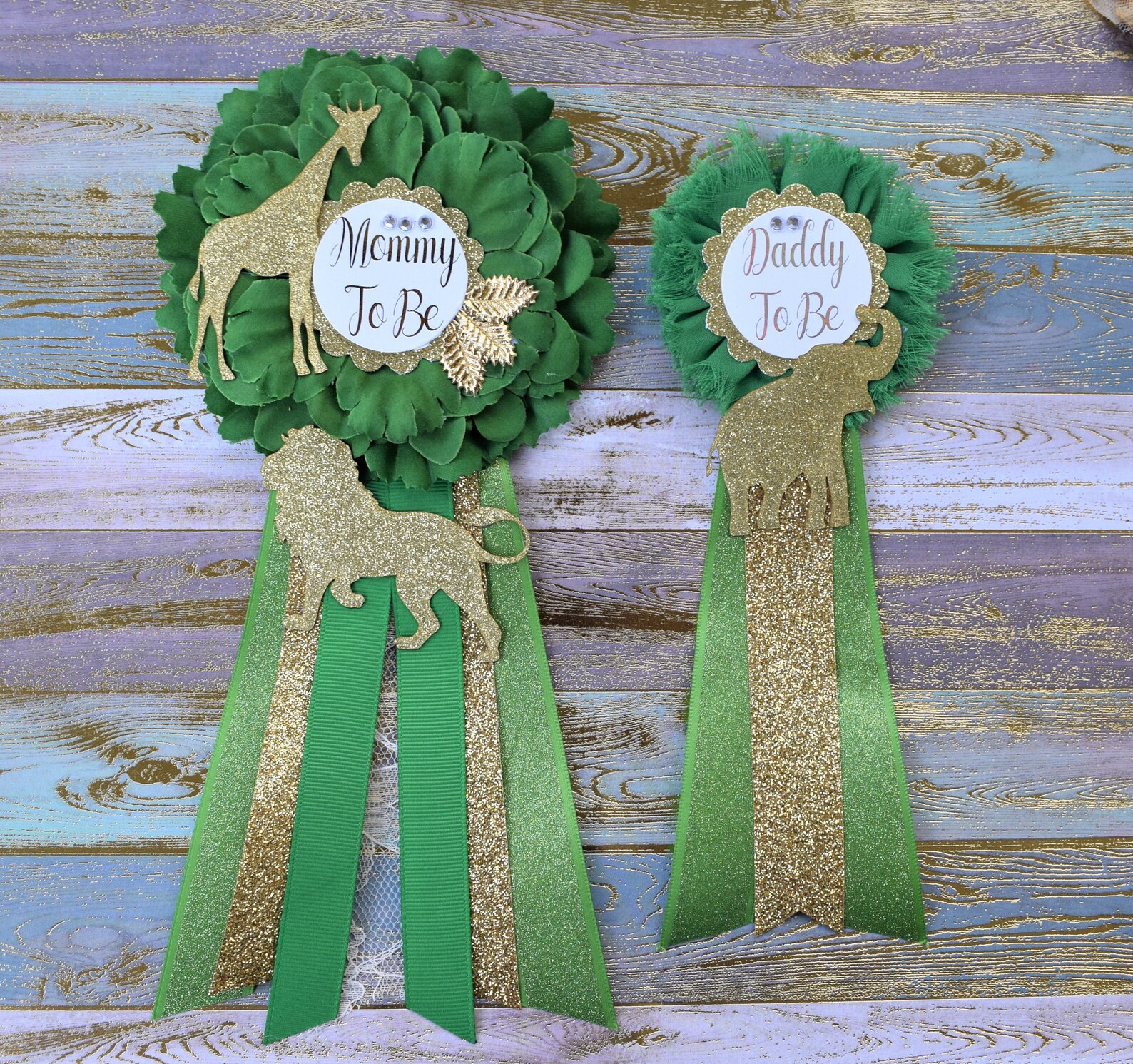Safari Green Gold Flower Sash Gold Safari Animals Greenery - Etsy