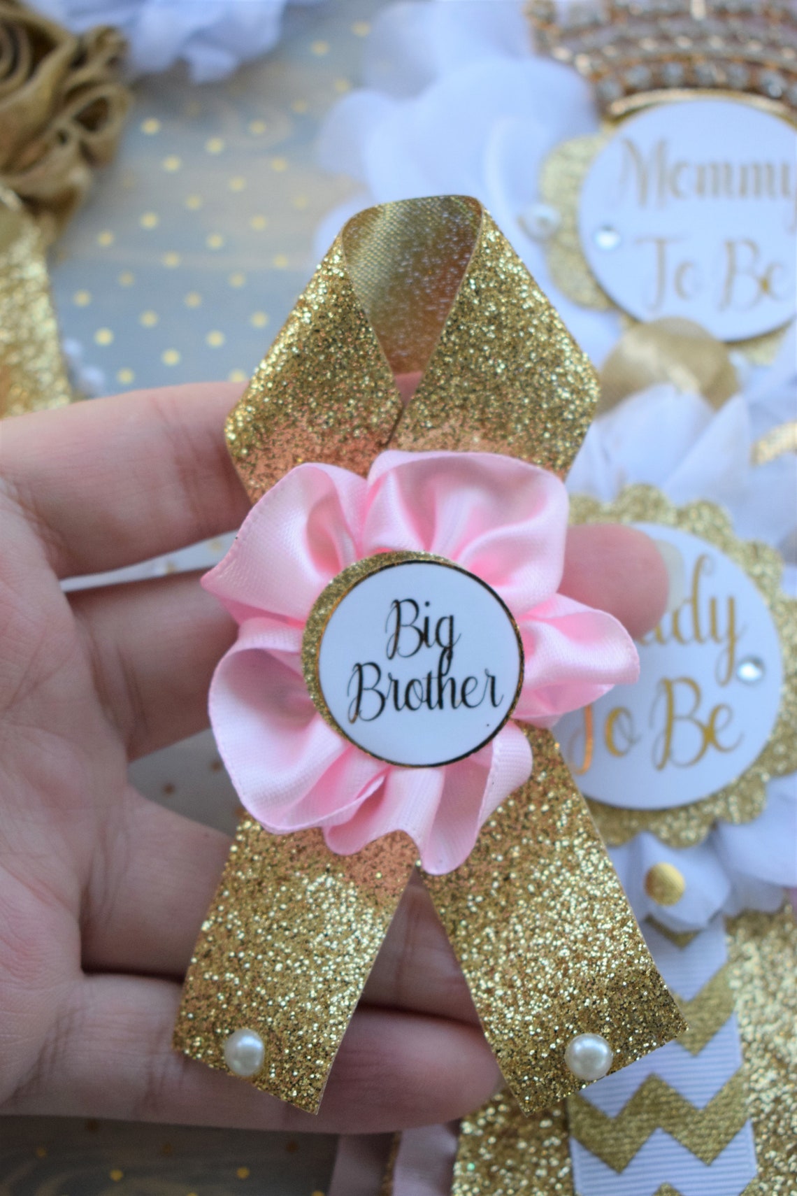 Pink Gold Princess Flower Sash Pink Gold Maternity Sash Pink - Etsy