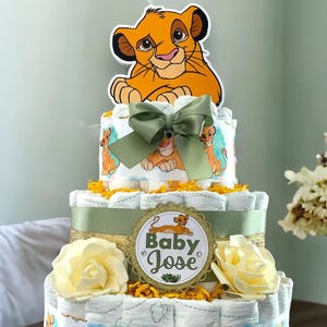 Lion King Diaper Cake Baby Shower, Lion Animal Diaper Cake Centerpieces ...